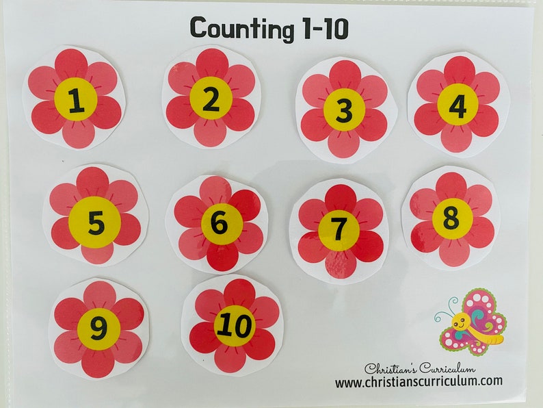 Counting Flowers 1-10 Learning Printable/ Busy Binders - Etsy