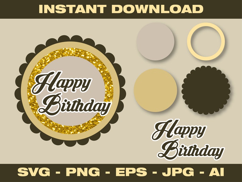 Shaker SVG Shaker Layer Strip SVG Scallop Circle Cake Topper - Etsy