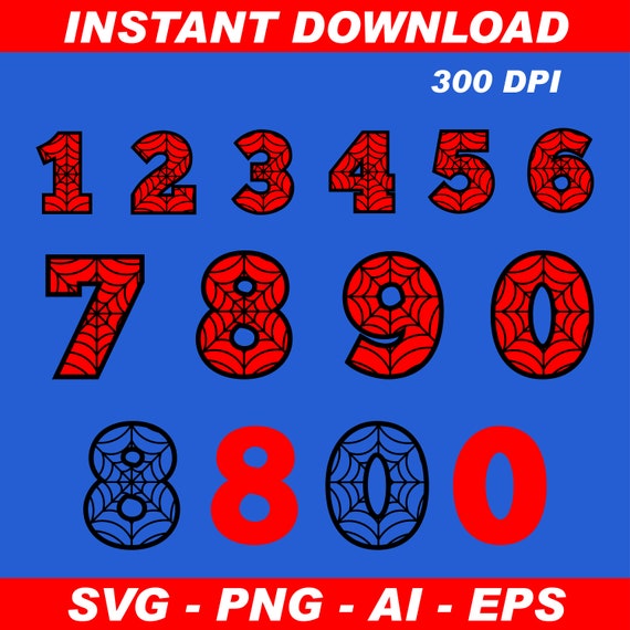 Spiderweb Number Svg Spider Number 0-9 Svg Number Svg - Etsy UK
