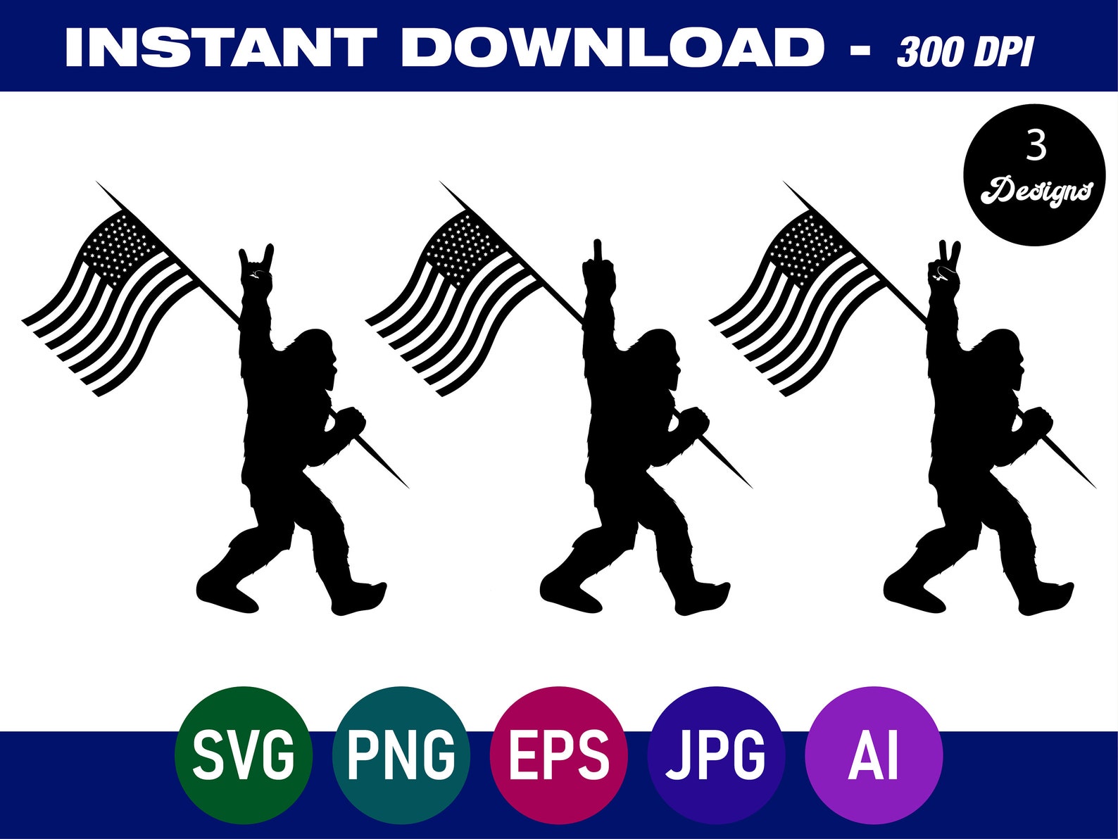 Big Foot Sasquatch Bundle Clipart Printable Vector Instant - Etsy