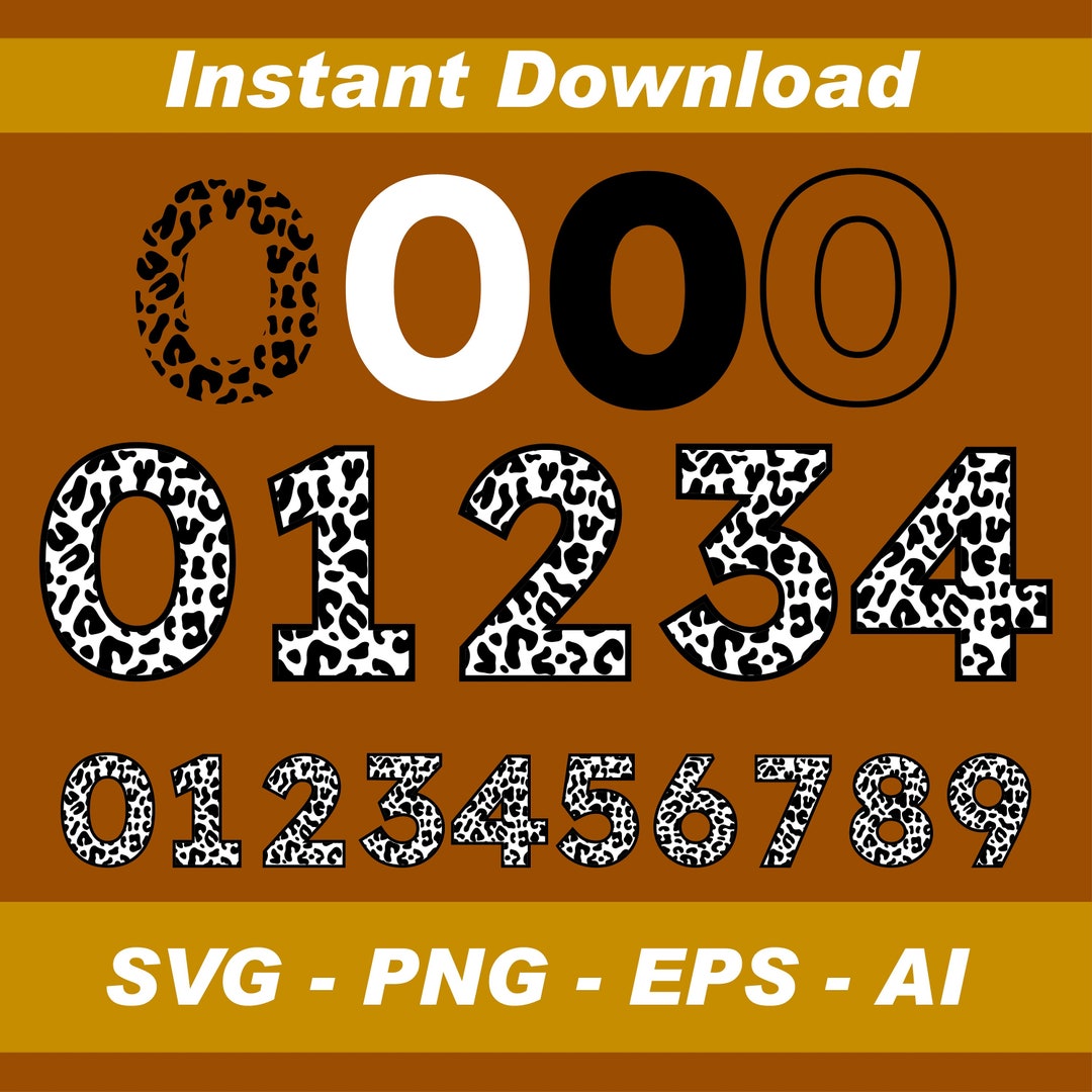 Leopard Numbers SVG, Leopard Print SVG, Monogram Print Numbers, 0-9 ...