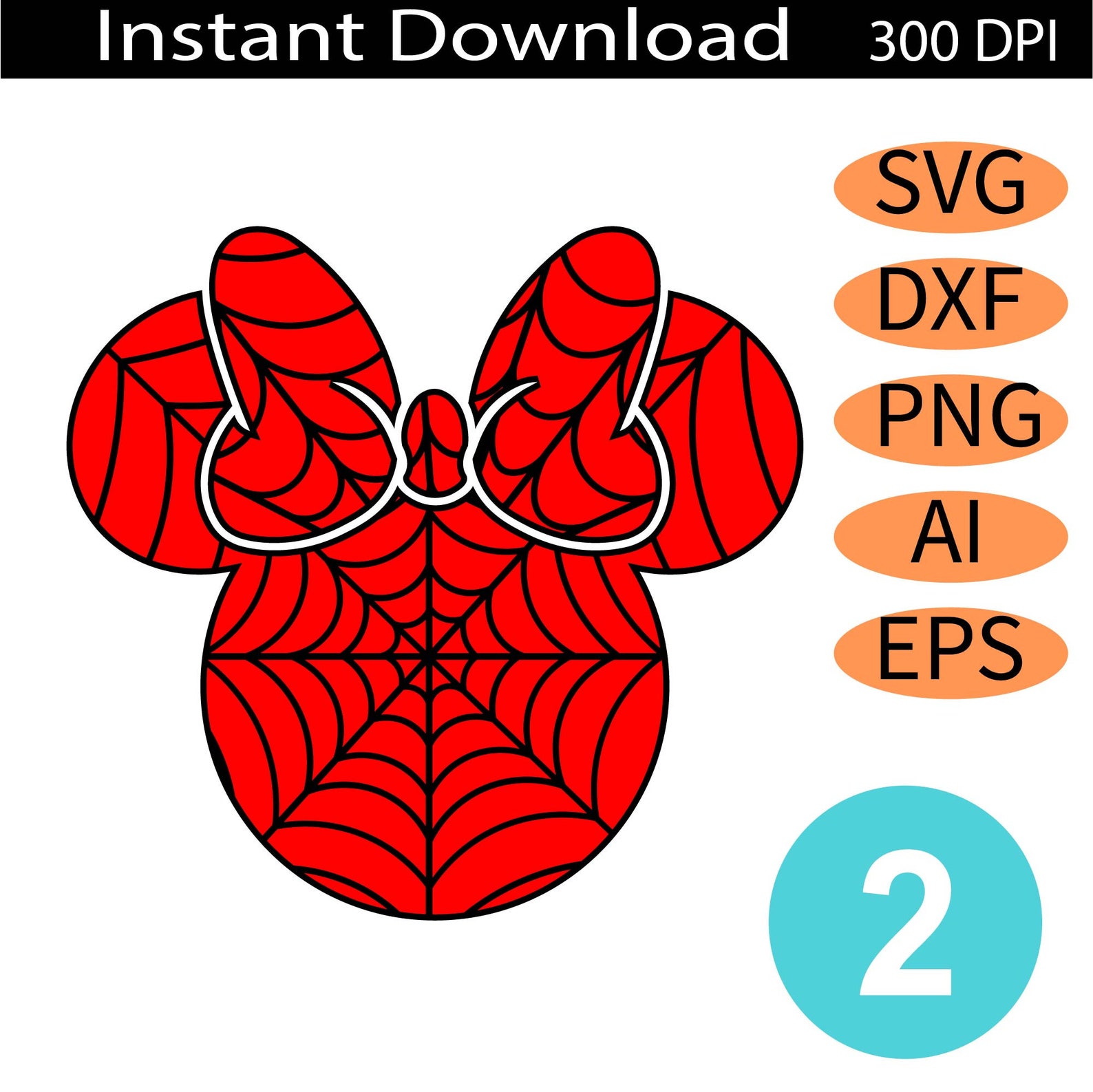 Spider Web Style Minnie Mouse SVG Minnie Mouse Head SVG Minnie - Etsy UK