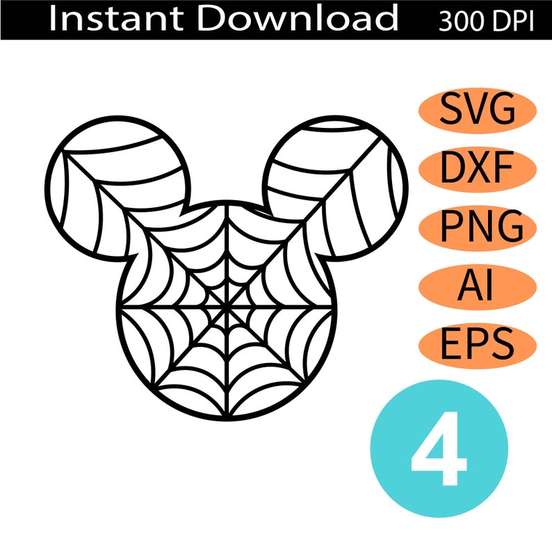 Spider Web Style Minnie Mouse SVG Minnie Mouse Head SVG Minnie - Etsy UK