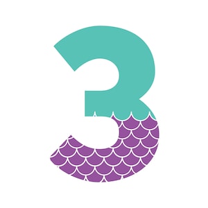 Mermaid Number Svg, Birthday Mermaid SVG Bundle, Mermaid Birthday ...