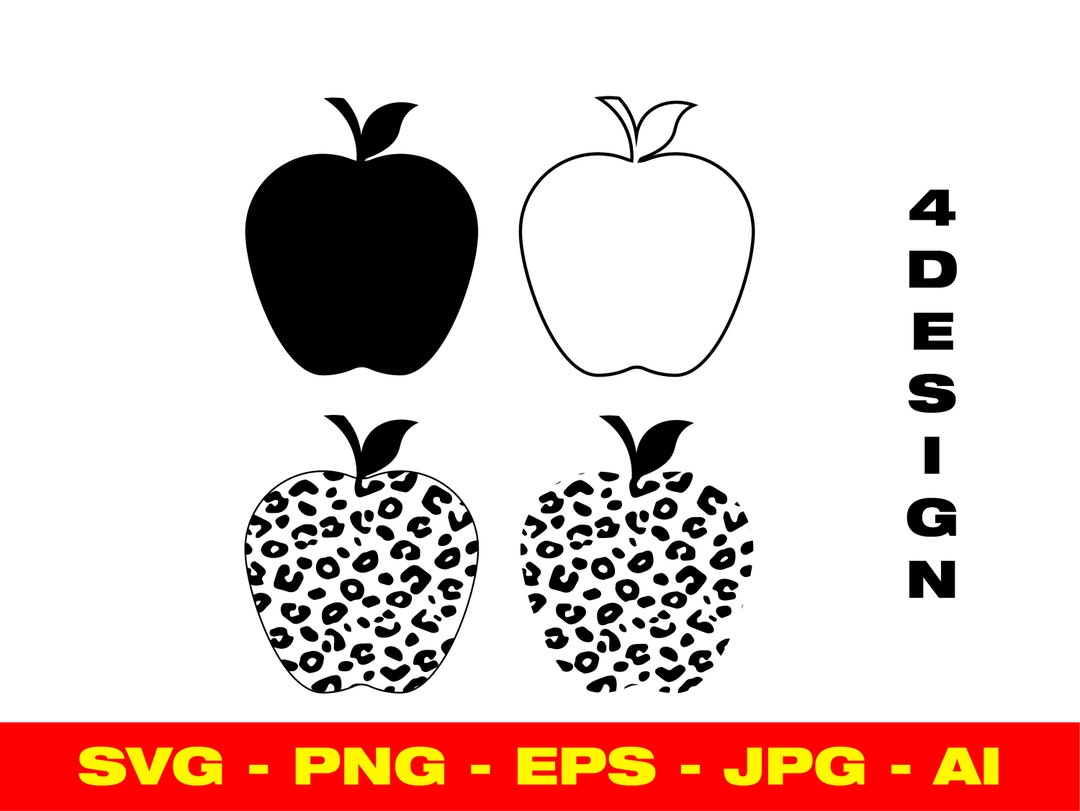 Leopard Apple SVG, Teacher Appreciation Day SVG Cut Table Design ...