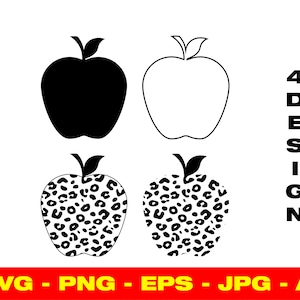 Leopard Apple SVG, Teacher Appreciation Day SVG Cut Table Design ...