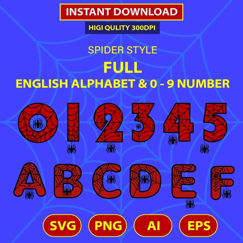 Spider Font Svgspider Fontspider Alphabet Svgspider Web - Etsy