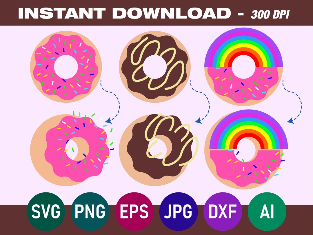 Sprinkle Donut SVG , Rainbow Donut Svg, Donut Layered, Dount Cut File ...