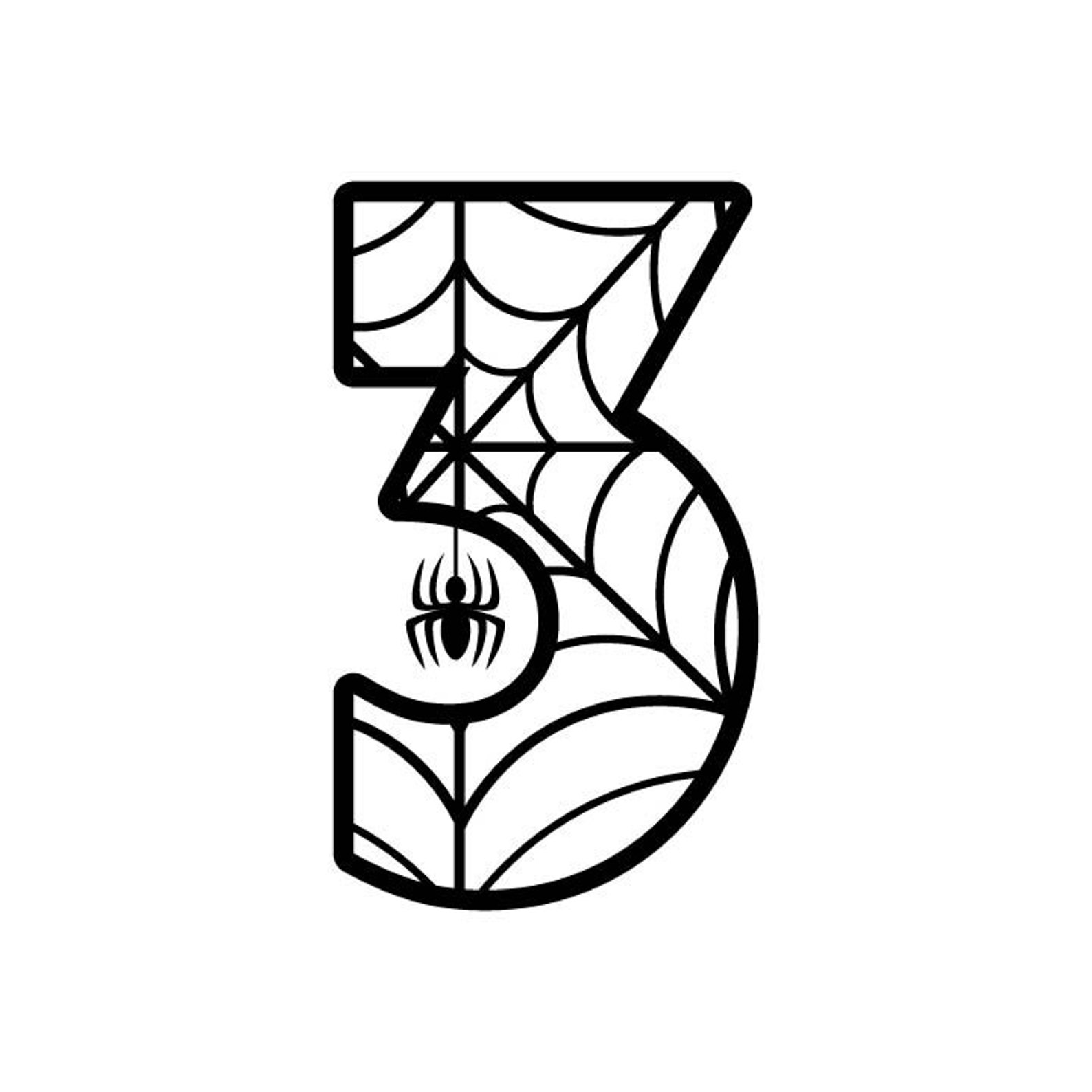 Spider Style Numbers 0-9 Birthday Party Svgblack Cobweb - Etsy