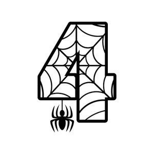 Spider Style Numbers 0-9 Birthday Party Svg,black Cobweb Outline ...