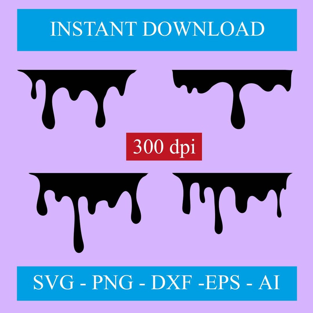 Dripping SVG File, Dripping Borders Clipart, Water Drip Svg, Choclate ...