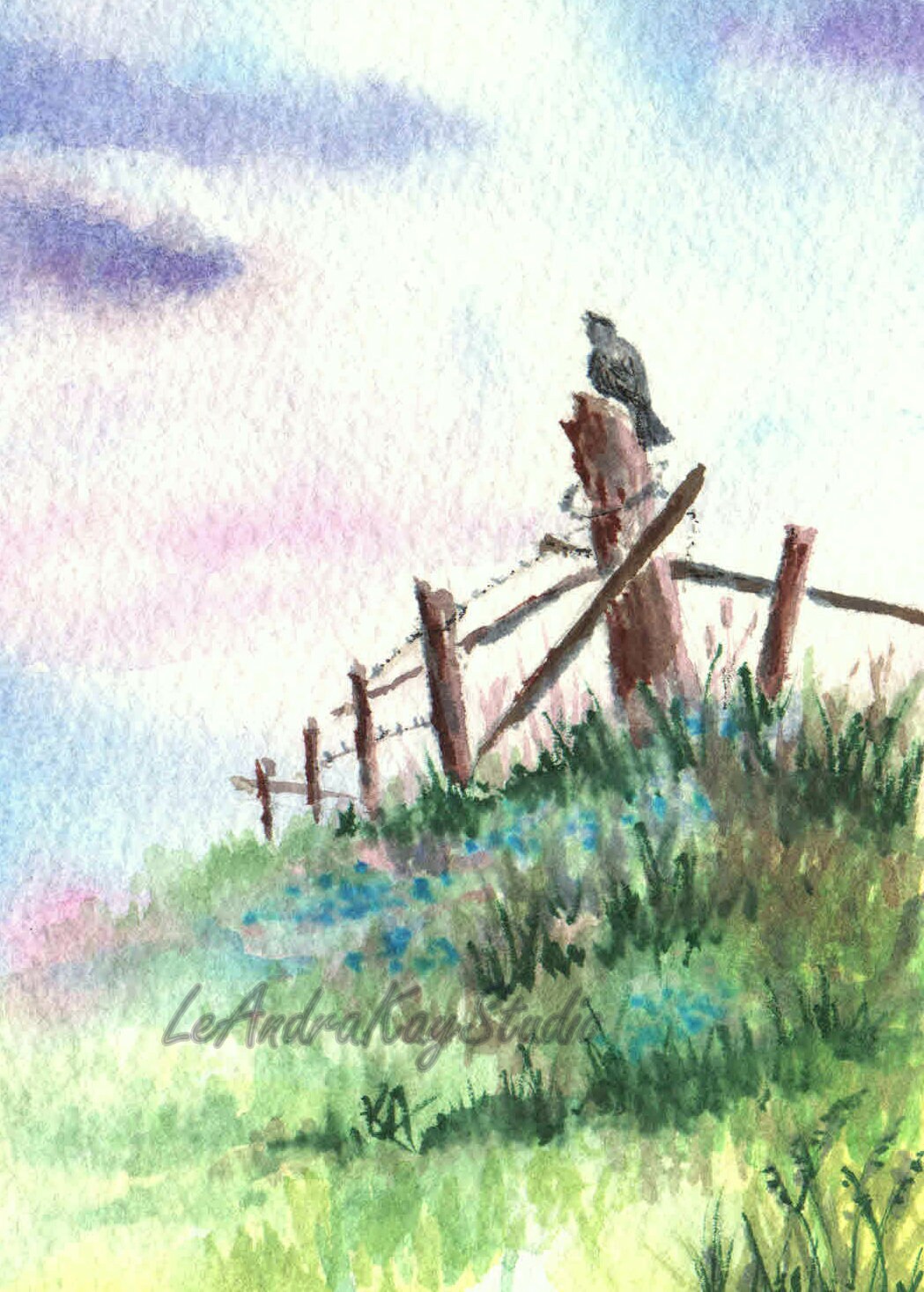 Bird Singing Print - From Original Watercolor - Unique Gift -watermark ...