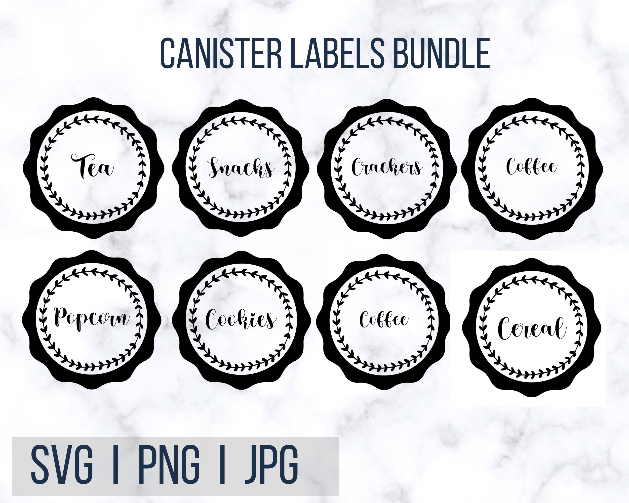 Canister Labels Svg / Spice Labels Svg / Pantry Svg / - Etsy