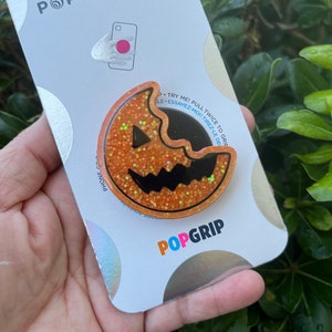Halloween Pumpkin Popsocket: Glitter Resin Shaker Phone Grip - Etsy