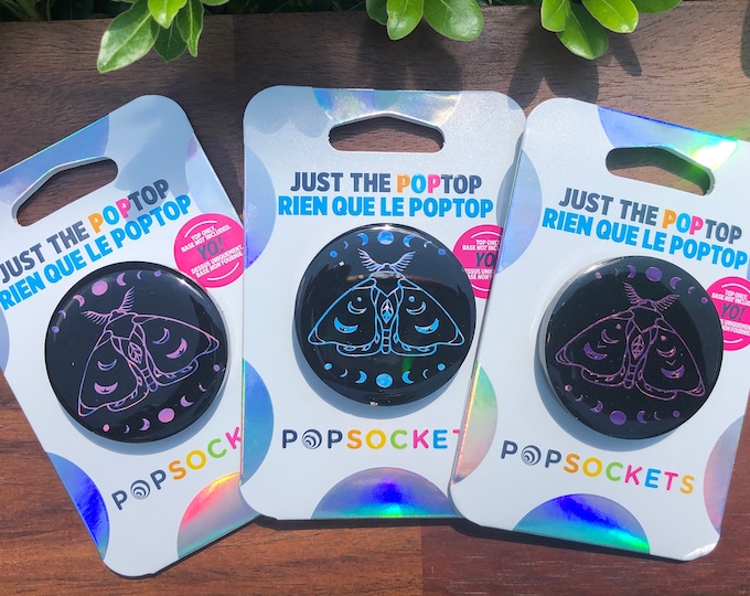 Resin Holographic Moth Swappable Popsocket™, Holographic Moth Popgrip ...