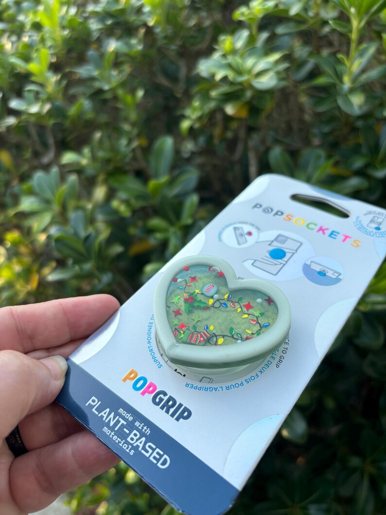 Glow Heart Shaker Christmas Popsocket™, Holiday Shaker Grip, Phone ...