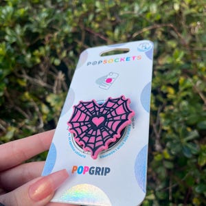 Acrylic Web Heart Popsocket™, Hot Pink Web Heart Popgrip™, Purple Shimmer Web Heart Phone Holder ...