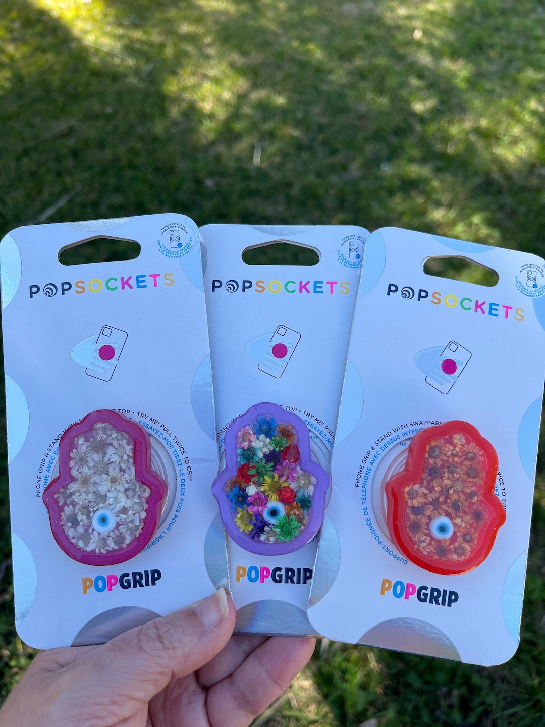 Floral Hamsa Hand Popsocket™, Spring Hamsa Popgrip™, Flower Hamsa Phone ...
