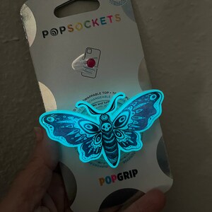 Glow in the Dark Death Moth Popsocket™, Death Moth Phone Grip, Blue ...