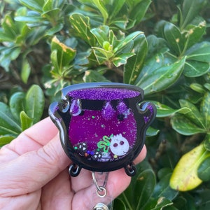 Witch Cauldron Shaker Badge Reel, Cauldron Badge Holder, Witchy Badge ...