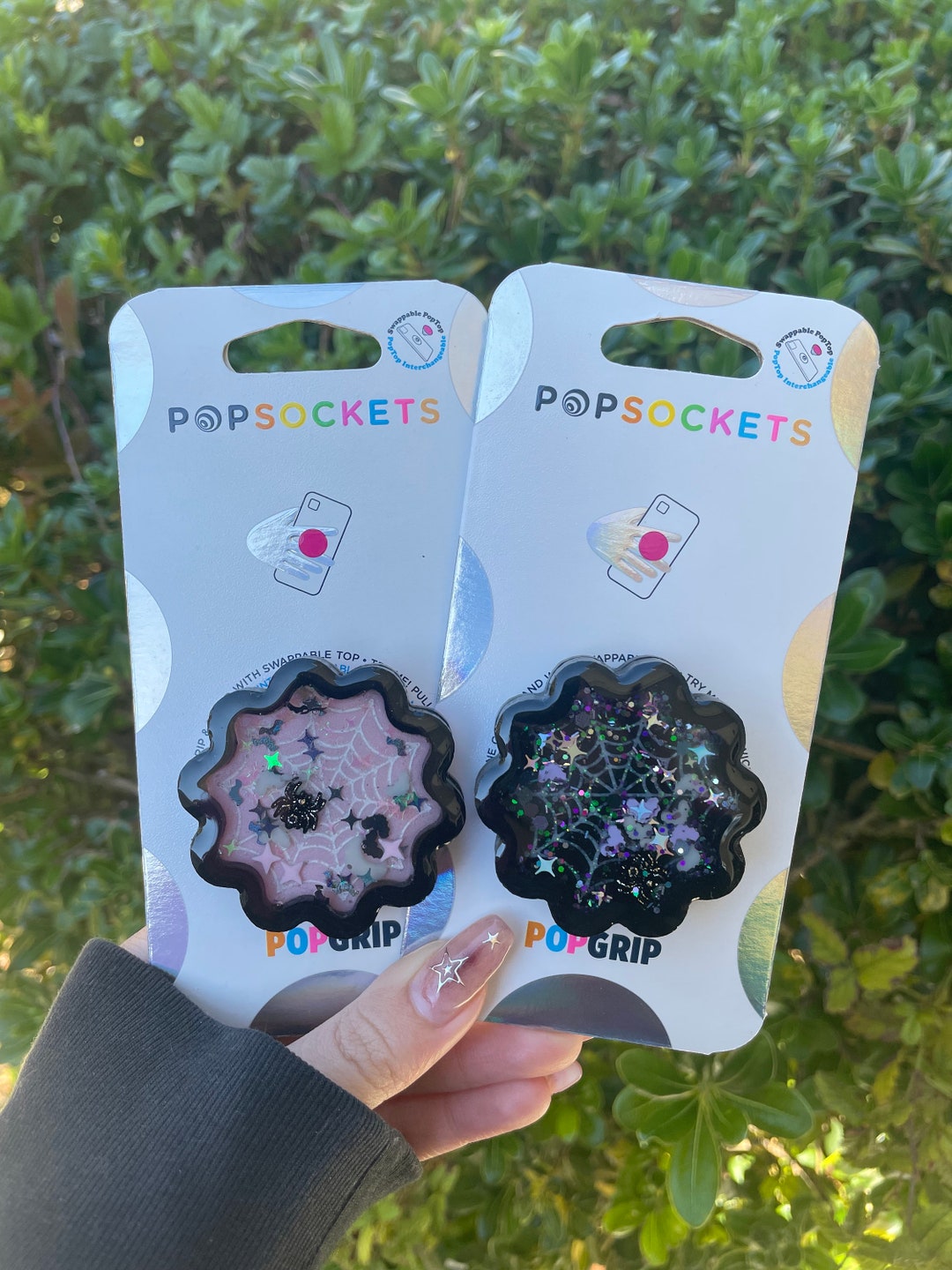 Spider Web Resin Shaker Popsocket™, Custom Phone Grip, Unique Spider ...