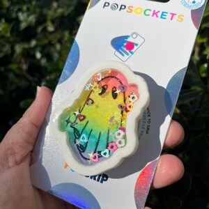 Rainbow Ghost Popsocket™, Resin Shaker Phone Grip, Groovy Ghost Popgrip ...