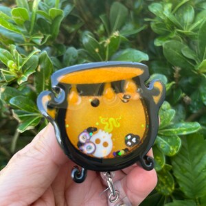 Witch Cauldron Shaker Badge Reel, Cauldron Badge Holder, Witchy Badge ...
