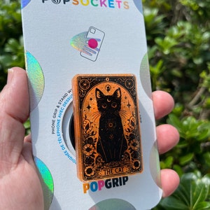 Black Cat Tarot Card Swappable Popsocket™, Halloween Phone Grip - Etsy