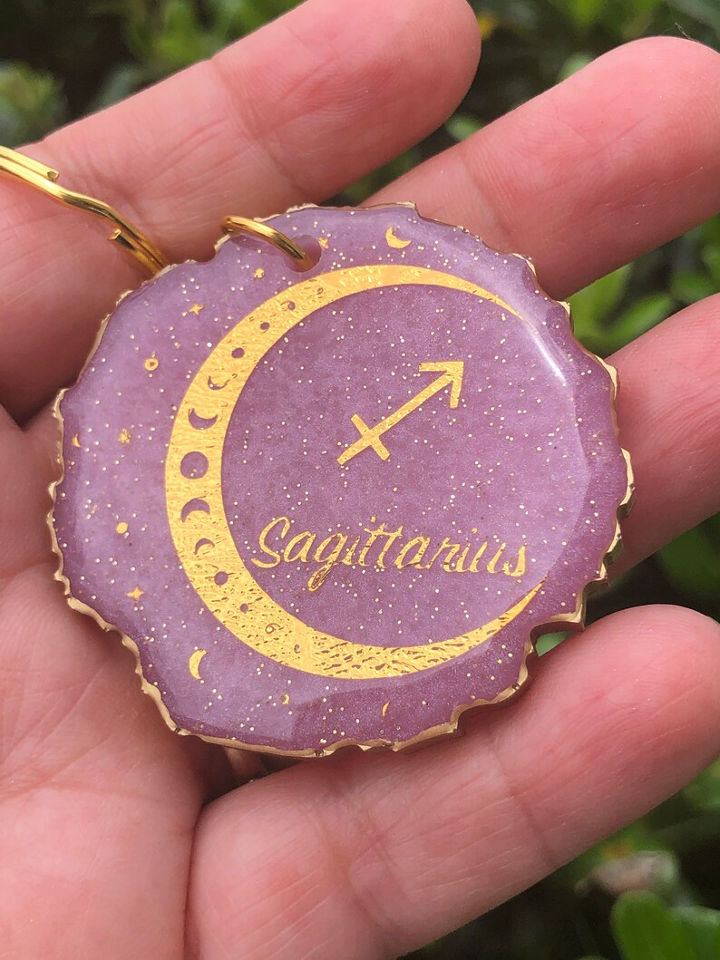 Resin Zodiac Key Ring Zodiac Key Ring Astrology Zodiac Signs - Etsy