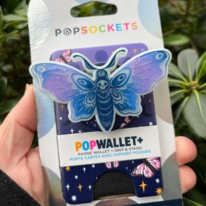 Glow in the Dark Death Moth Popsocket™, Death Moth Phone Grip, Blue ...
