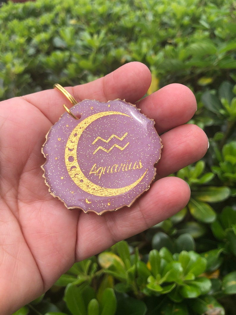 Resin Zodiac Key Ring Zodiac Key Ring Astrology Zodiac Signs - Etsy