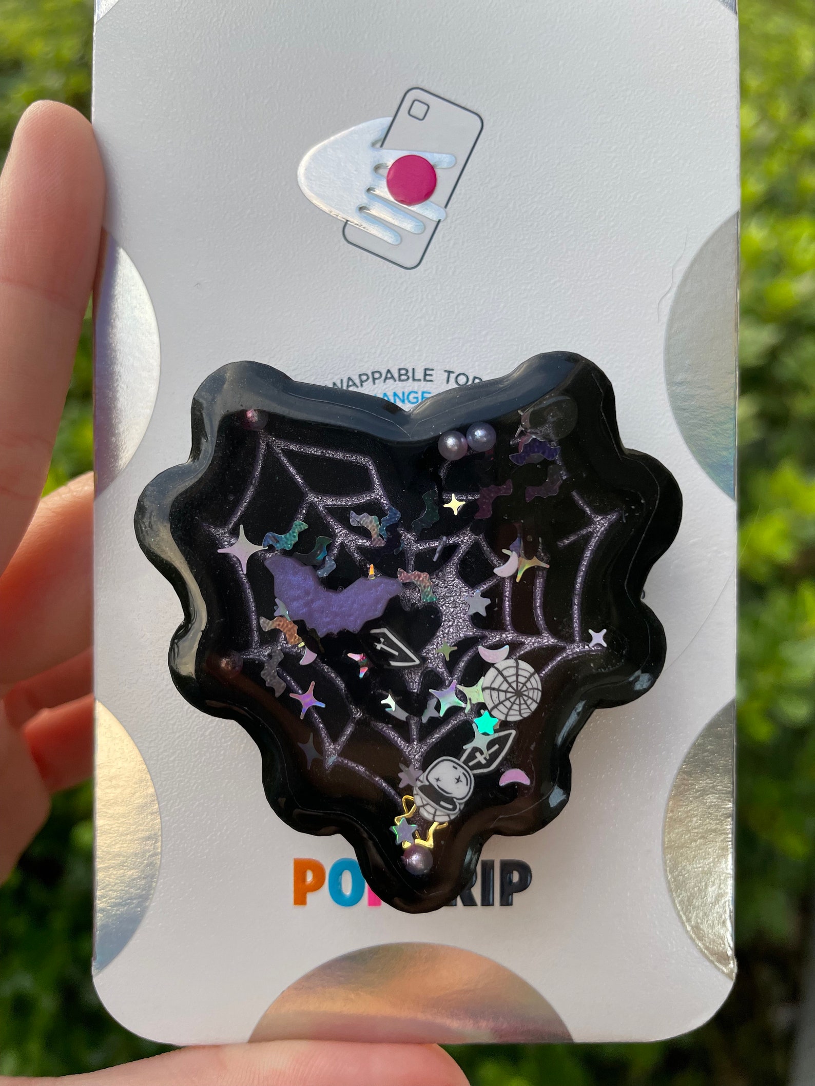 Webbed Heart Shaker Popsocket™ Spider Web Shaker Popgrip™ - Etsy