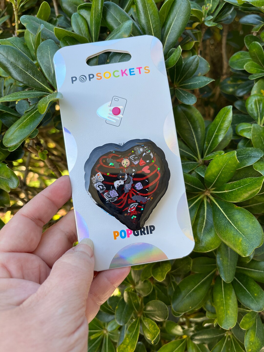 Spooky Rib Cage Heart Popsocket™, Rib Cage Shaker, Resin Popsocket ...