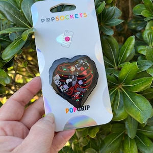 Spooky Rib Cage Heart Popsocket™, Rib Cage Shaker, Resin Popsocket, Custom Popsocket, Halloween ...