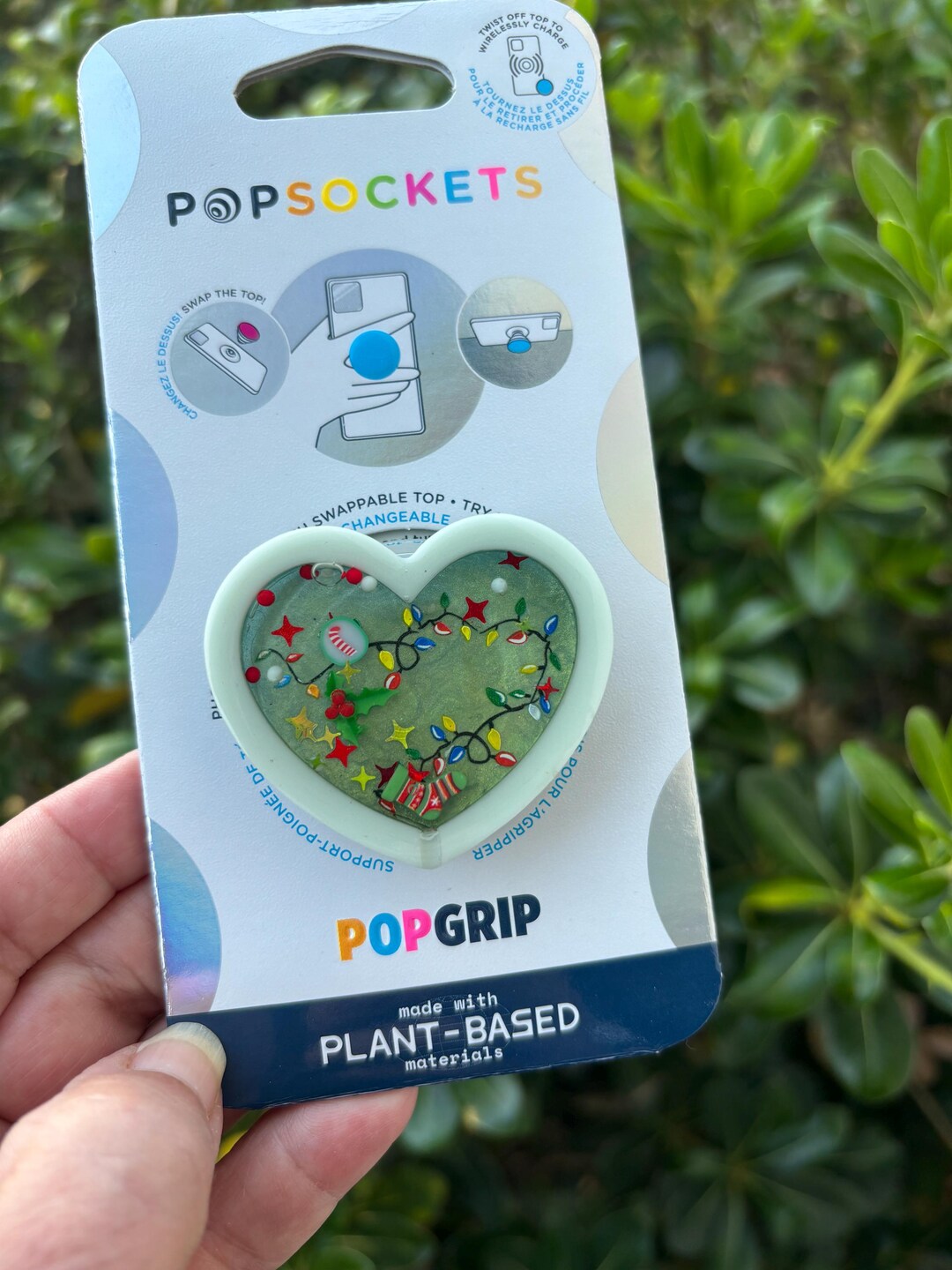 Glow Heart Shaker Christmas Popsocket™, Holiday Shaker Grip, Phone ...