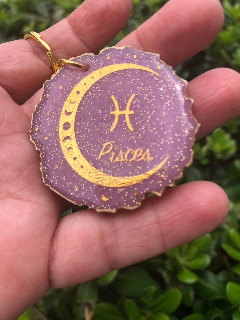 Resin Zodiac Key Ring Zodiac Key Ring Astrology Zodiac Signs - Etsy