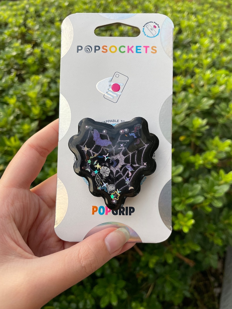 Webbed Heart Shaker Popsocket™ Spider Web Shaker Popgrip™ - Etsy