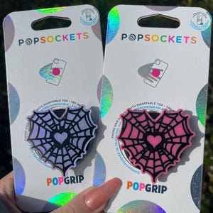 Acrylic Web Heart Popsocket™, Hot Pink Web Heart Popgrip™, Purple ...