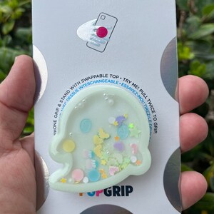 Glow in the Dark Ghost Shaker Popsocket™, Halloween Shaker Phone Grip ...