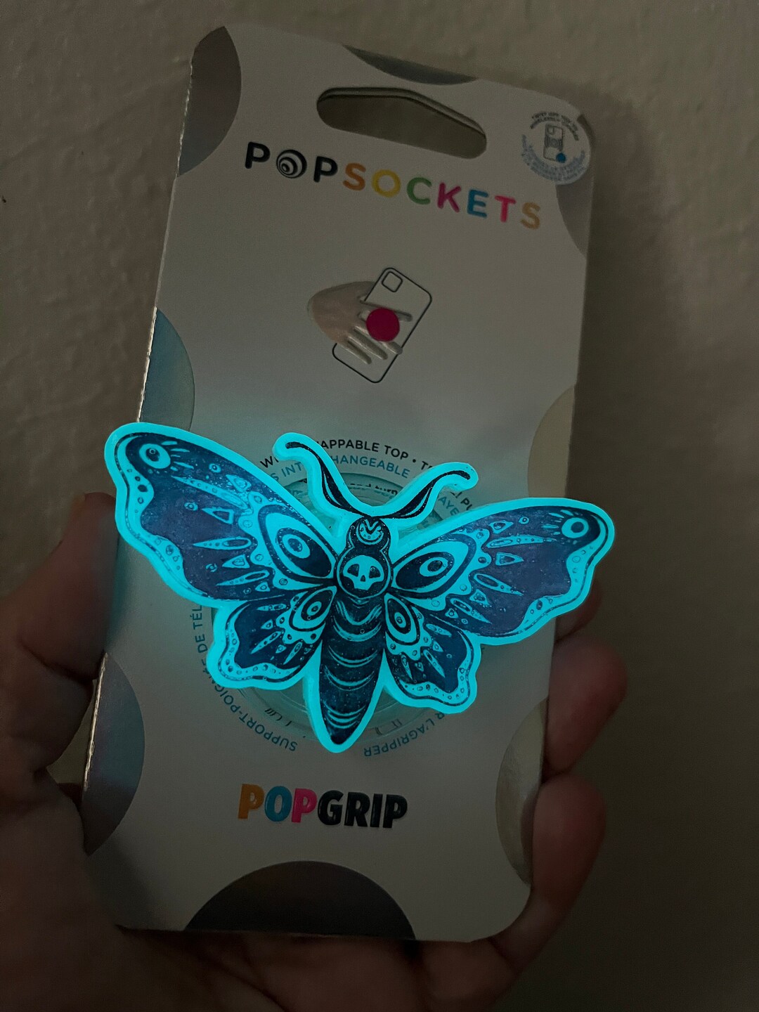 Glow in the Dark Death Moth Popsocket™, Resin Death Moth Phone Grip ...