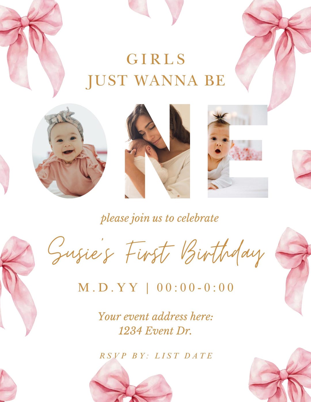 Girls Just Wanna Be One Invitation Tempate - Etsy