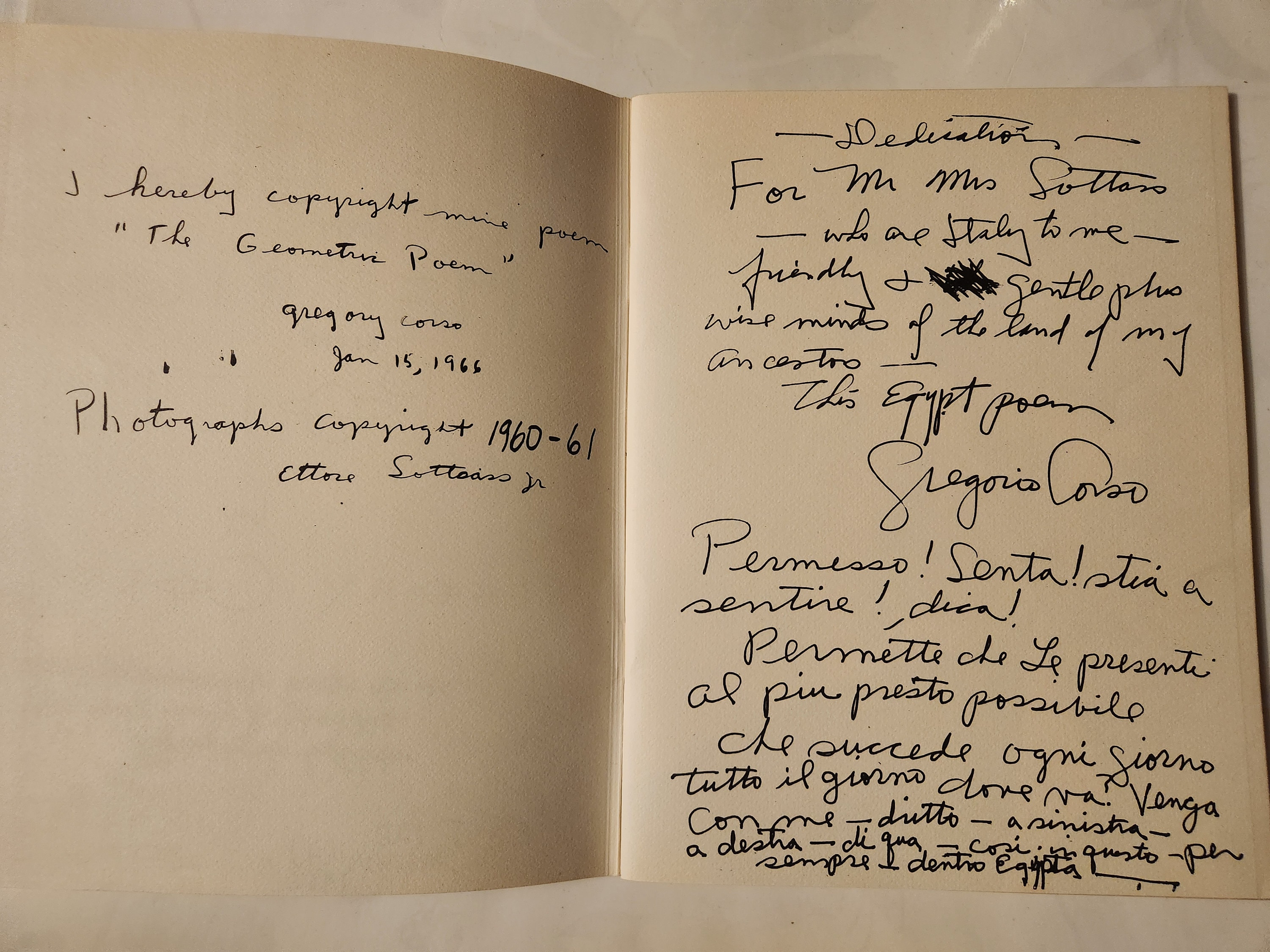 The Geometric Poem by Gregory Corso 237/309 1966 Paperback Book Italy ...