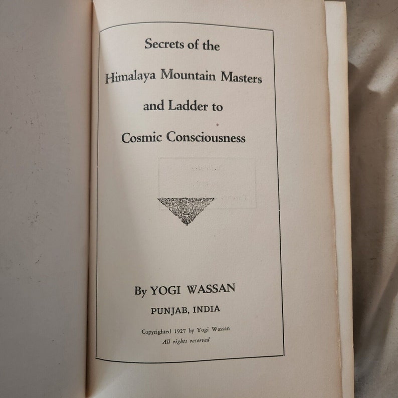 Yogi Wassan the Secrets of the Himalayan Mountain Masters Occult Book ...