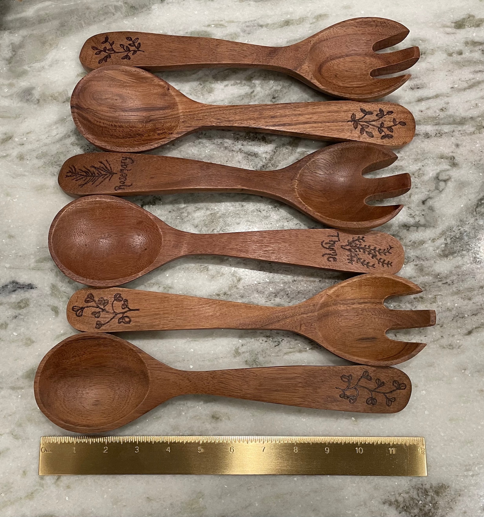 12 Inch Wood Spoon Serving Set of 2 - Etsy