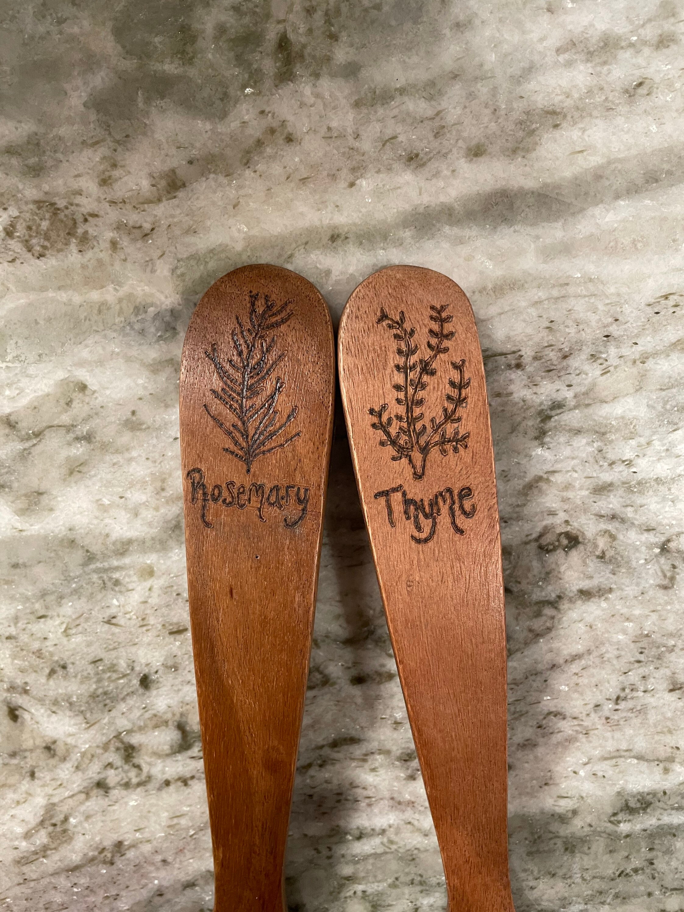 12 Inch Wood Spoon Serving Set of 2 - Etsy