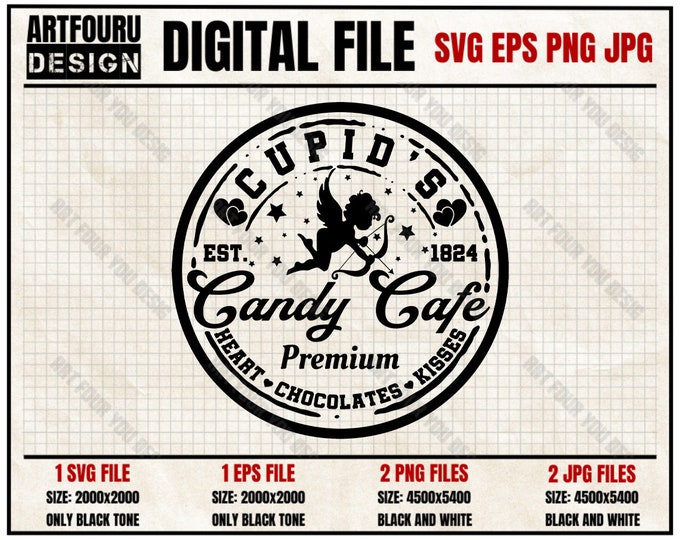 Cupid's Cafe Sign SVG, Valentine's Day Gift SVG, Everything is Brewed ...