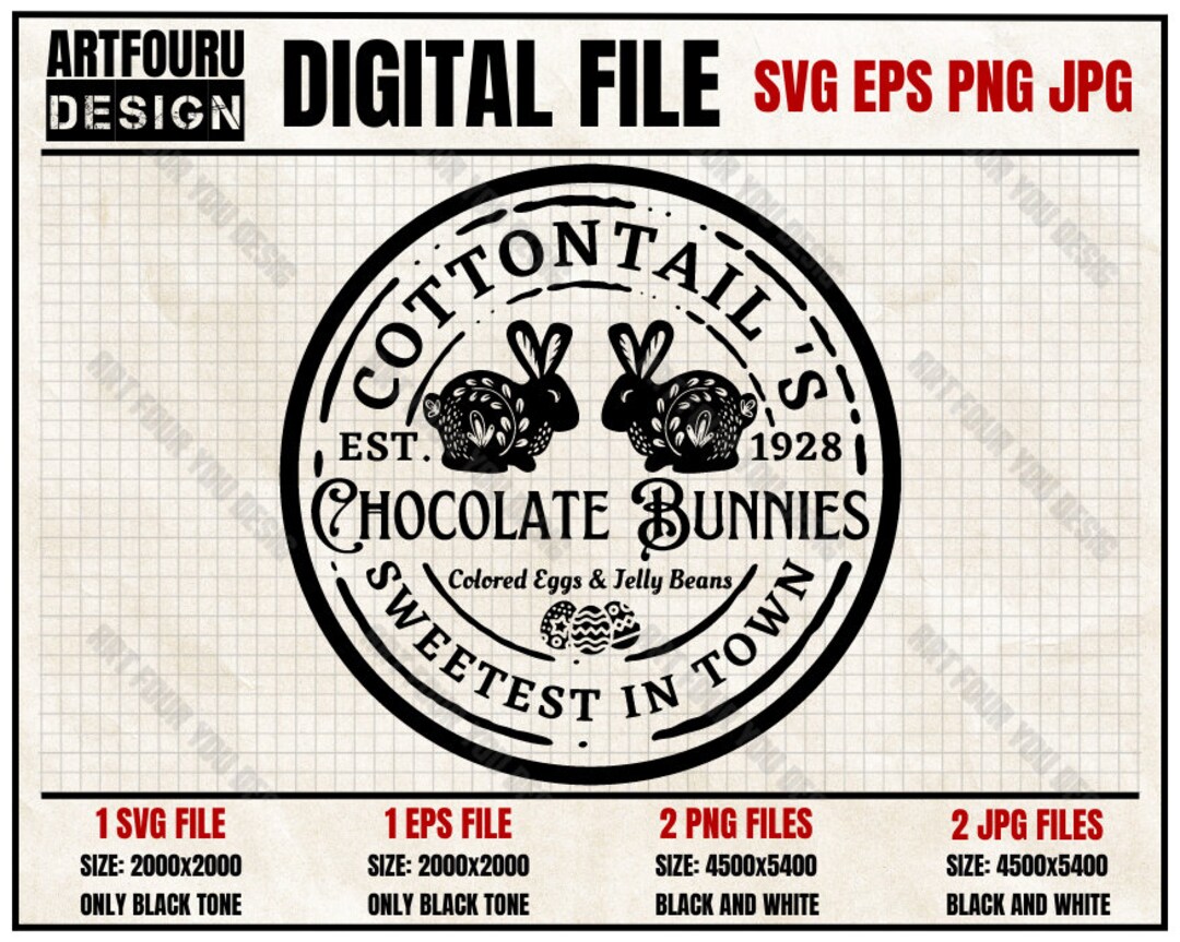 Cottontail Chocolate Bunnies Svg, Candy Company Svg, Bunny Svg, Funny Easter T-shirt, Farmhouse ...