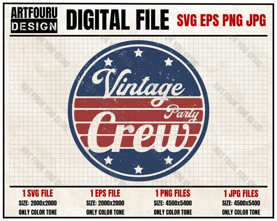 Vintage Party Crew Svg Birthday Party Gifts Svg Idea Gift | Etsy