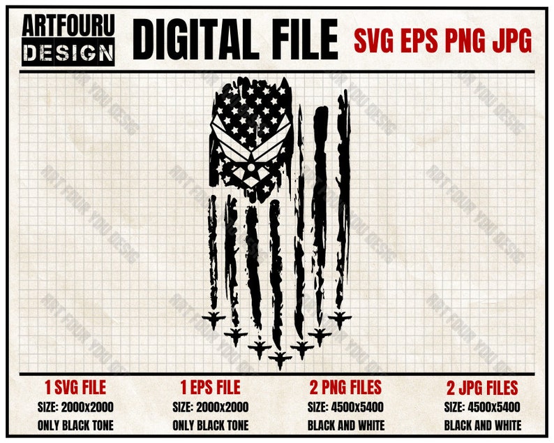 Air Force Fighter Jet Flag Svg American Flag Svg Distressed - Etsy