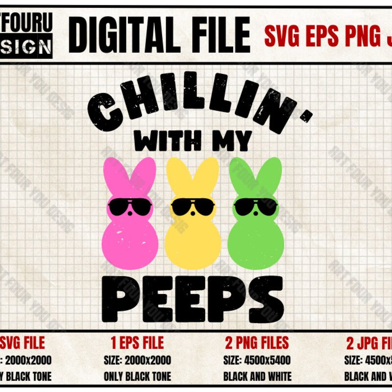 Peeps Black and White Svg - Etsy